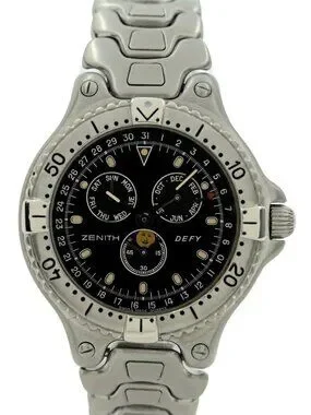 Zenith | Accessories | Zenith 39mm Mens Defy Triple Calendar Black Moon ...
